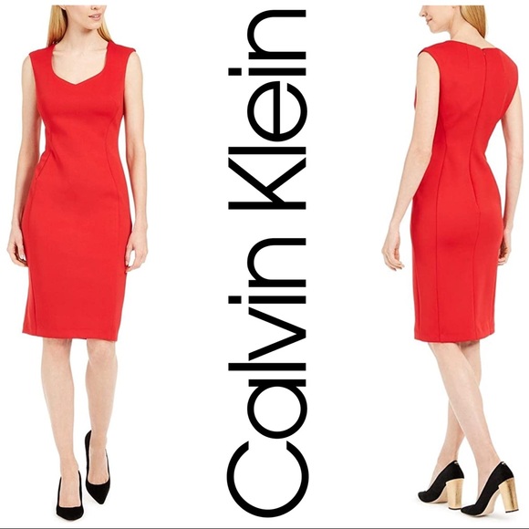 Calvin Klein | Dresses | Calvin Klein Red Dress | Poshmark